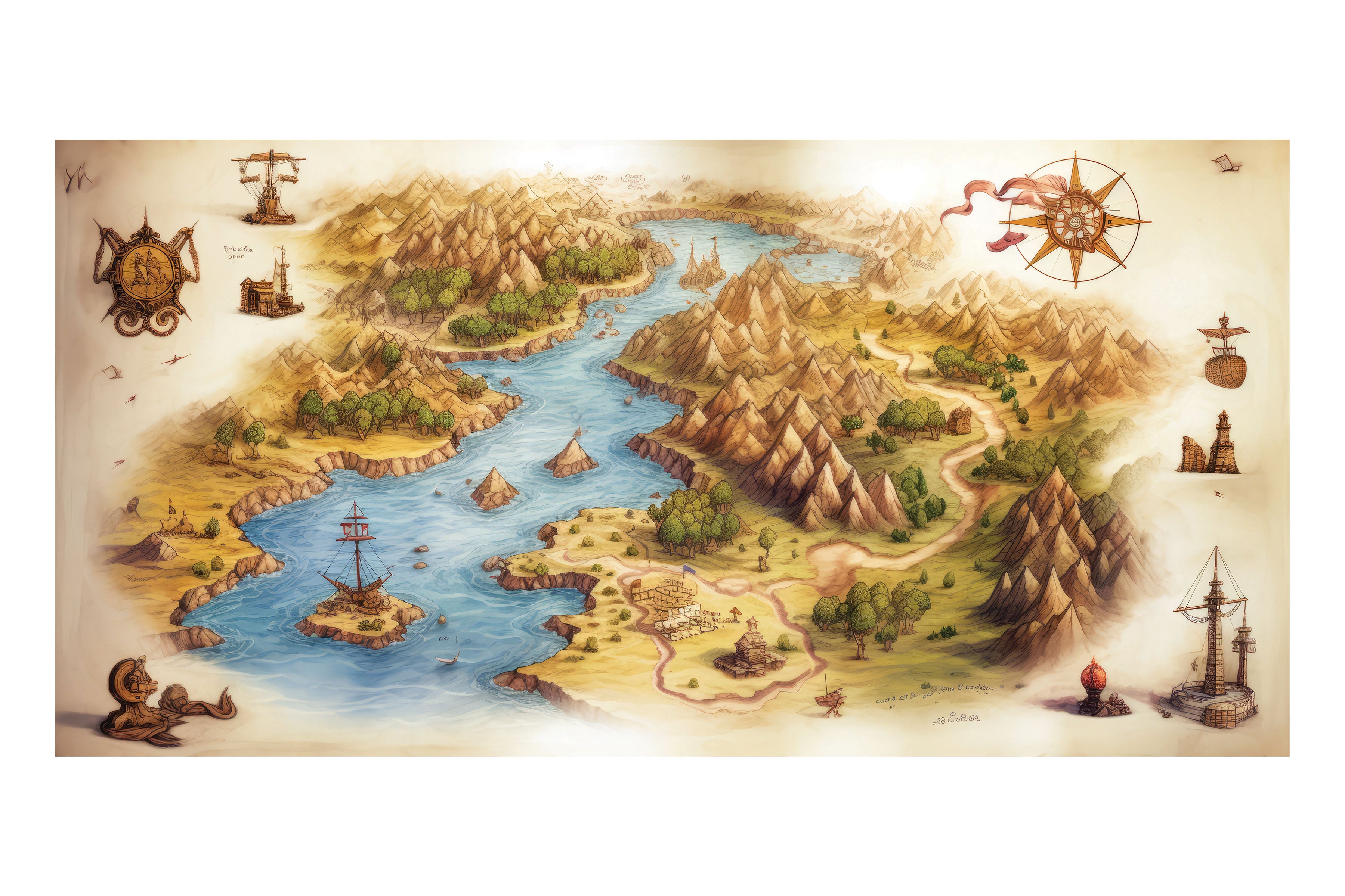 Treasure Map Theatre Backdrop – Theatre Scenes