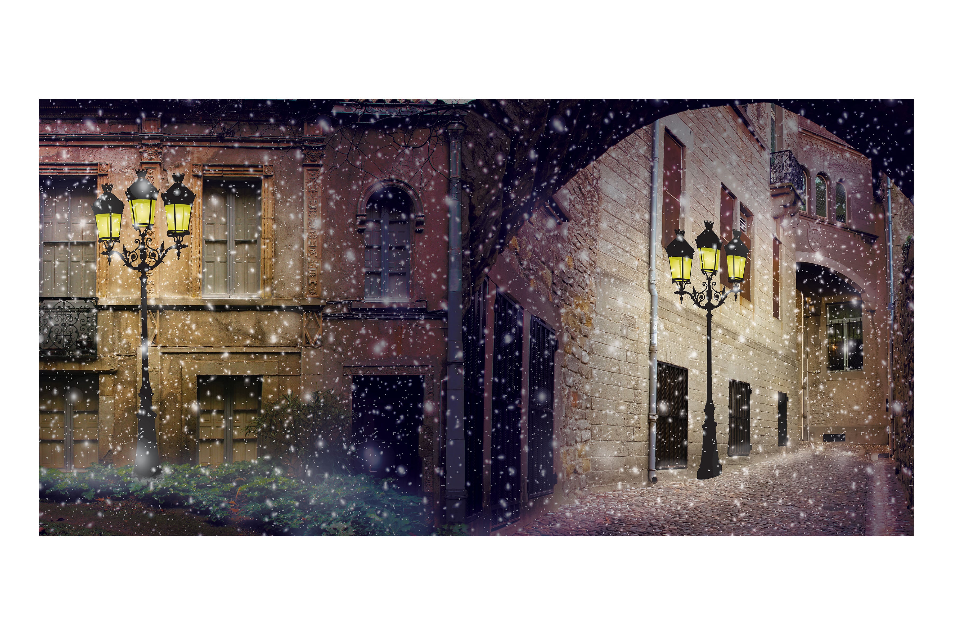 Snowy Victorian Street Theatre Backdrop – Theatre Scenes