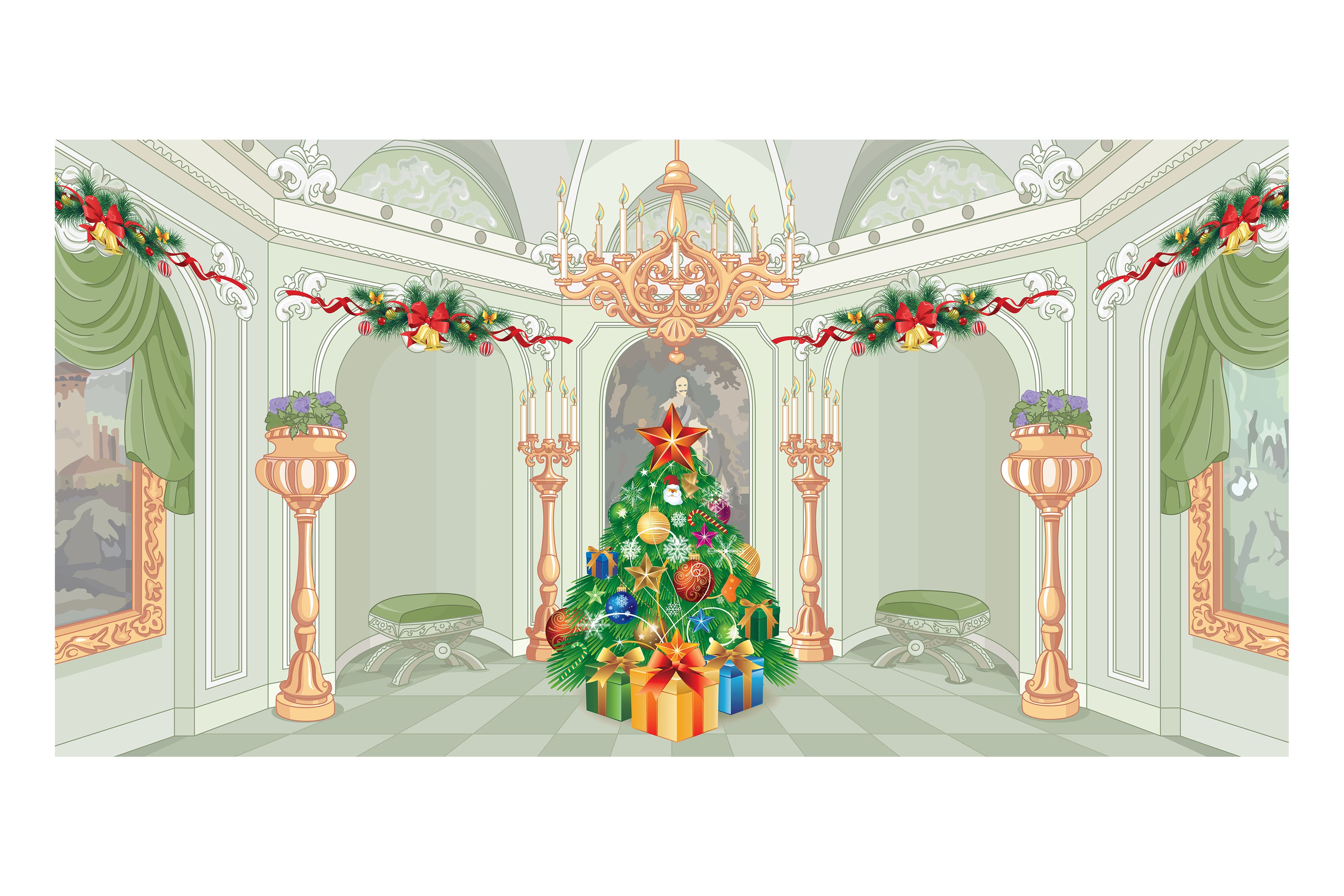 Fancy Christmas Interior Theatre Backdrop – Theatre Scenes