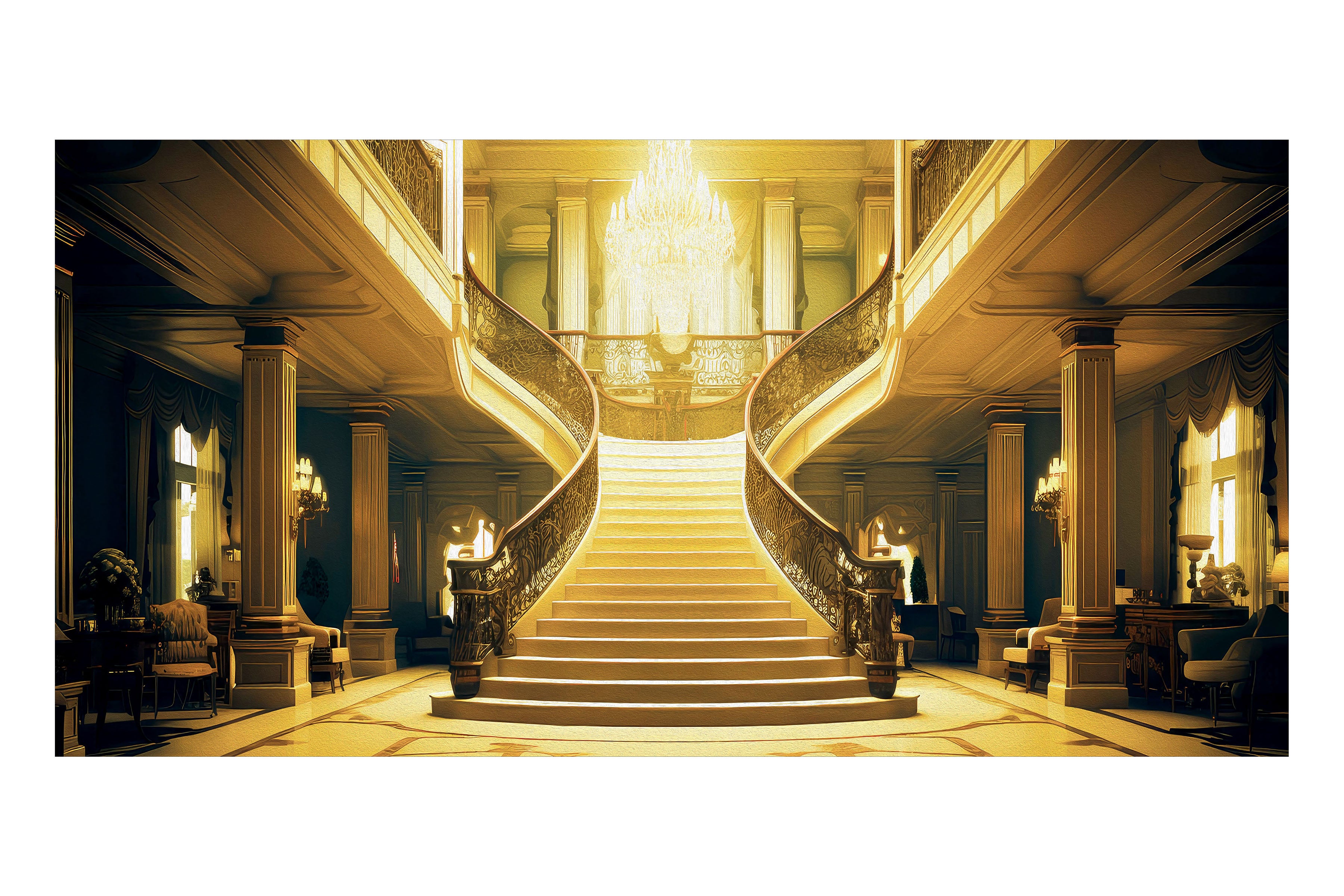 Golden Foyer Theatre Backdrop – Theatre Scenes