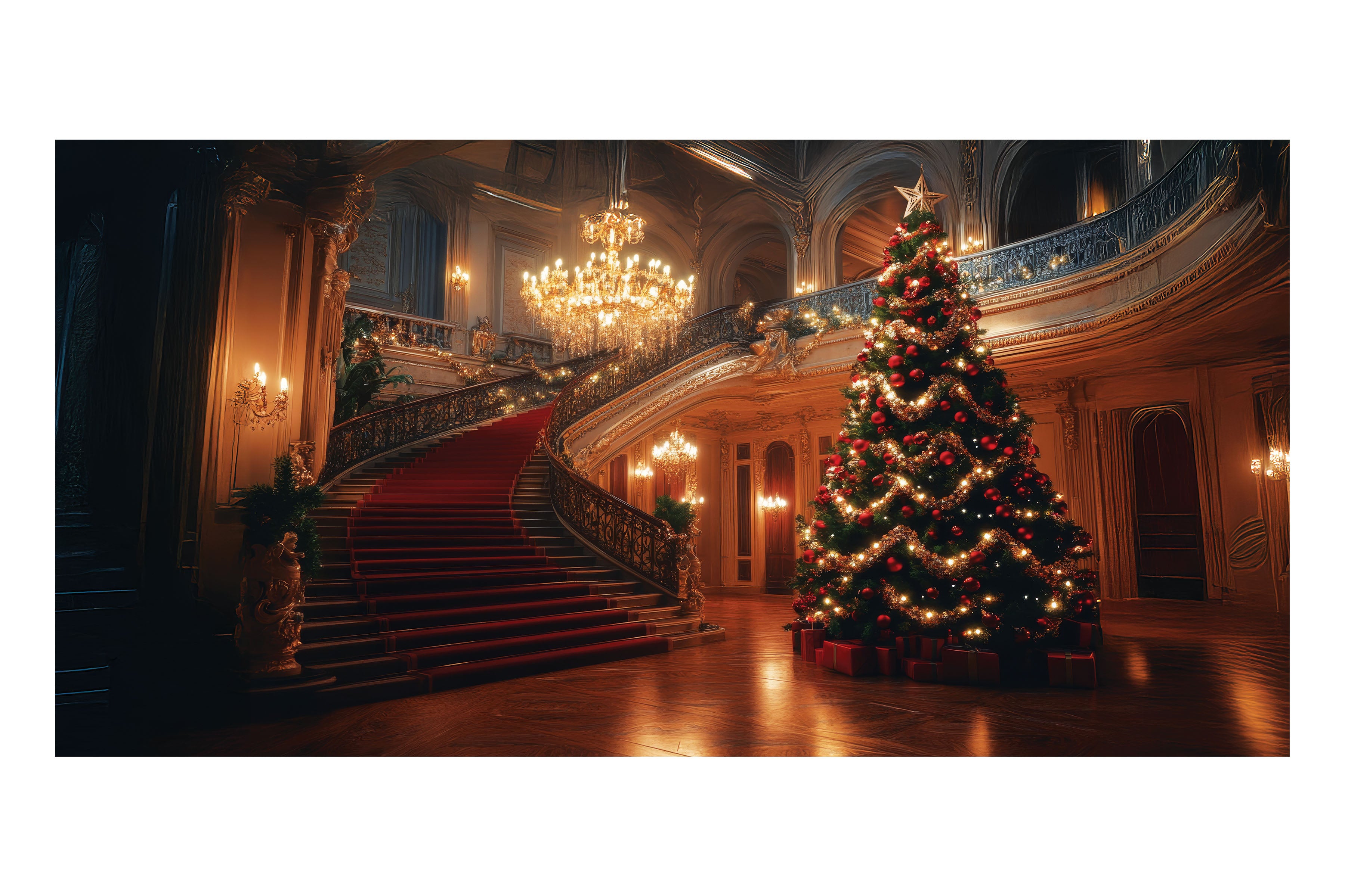 Golden Christmas Ballroom Theatre Backdrop – Theatre Scenes