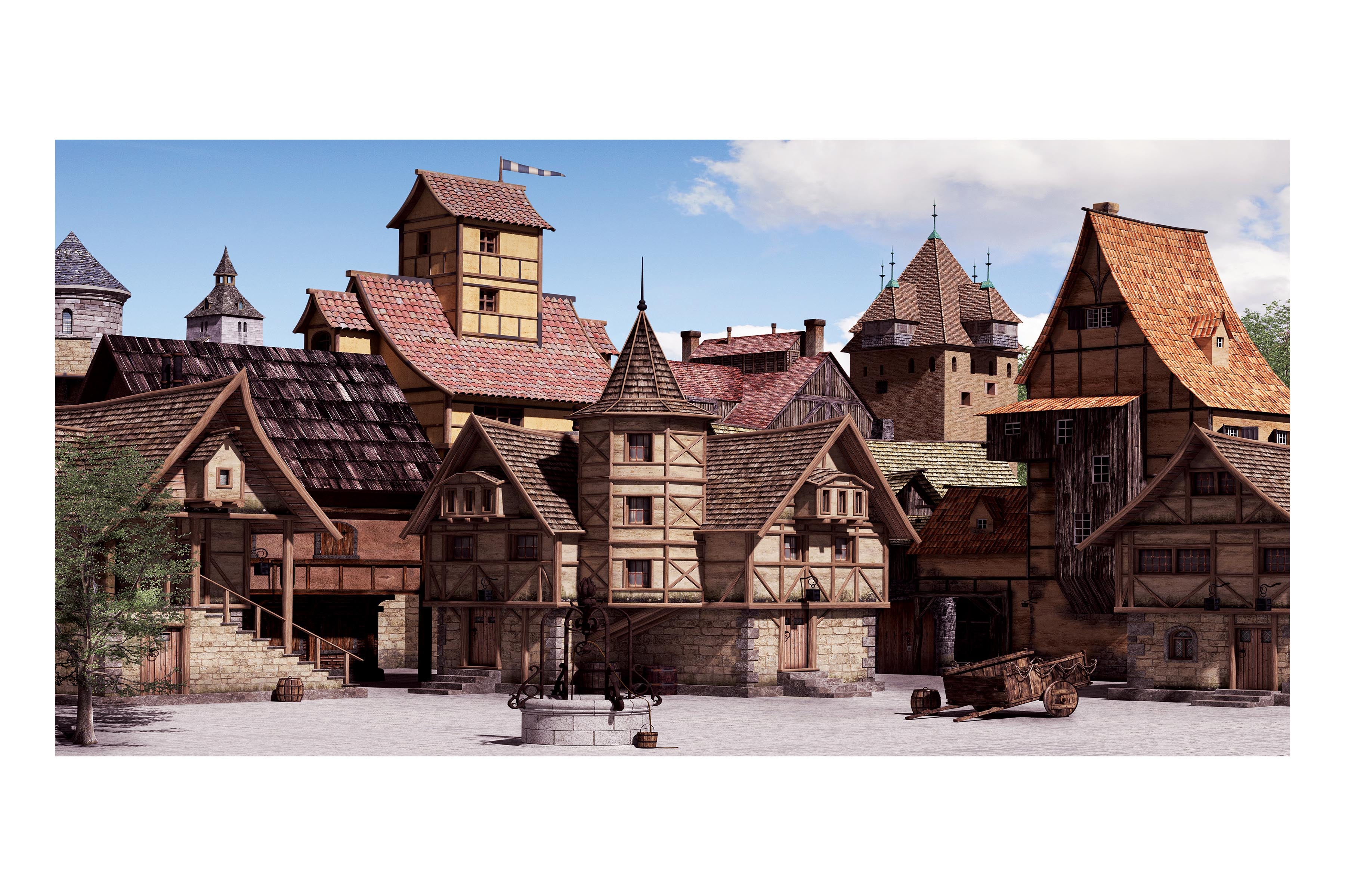 Medieval Town Theatre Backdrop – Theatre Scenes